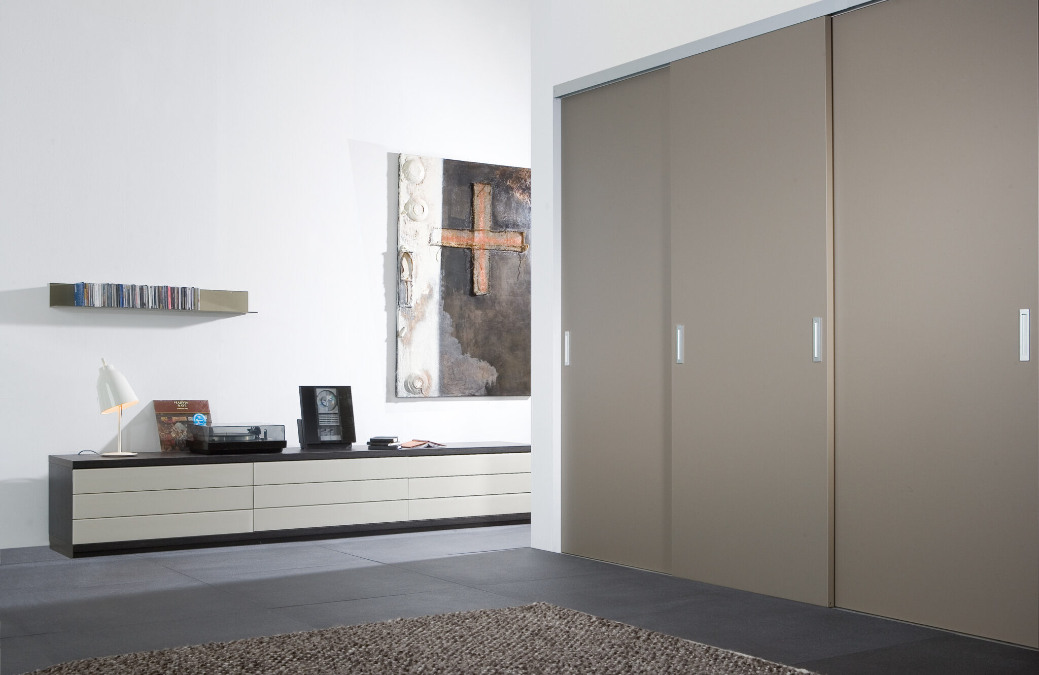 Varnished sliding door - Woodface - We create your home